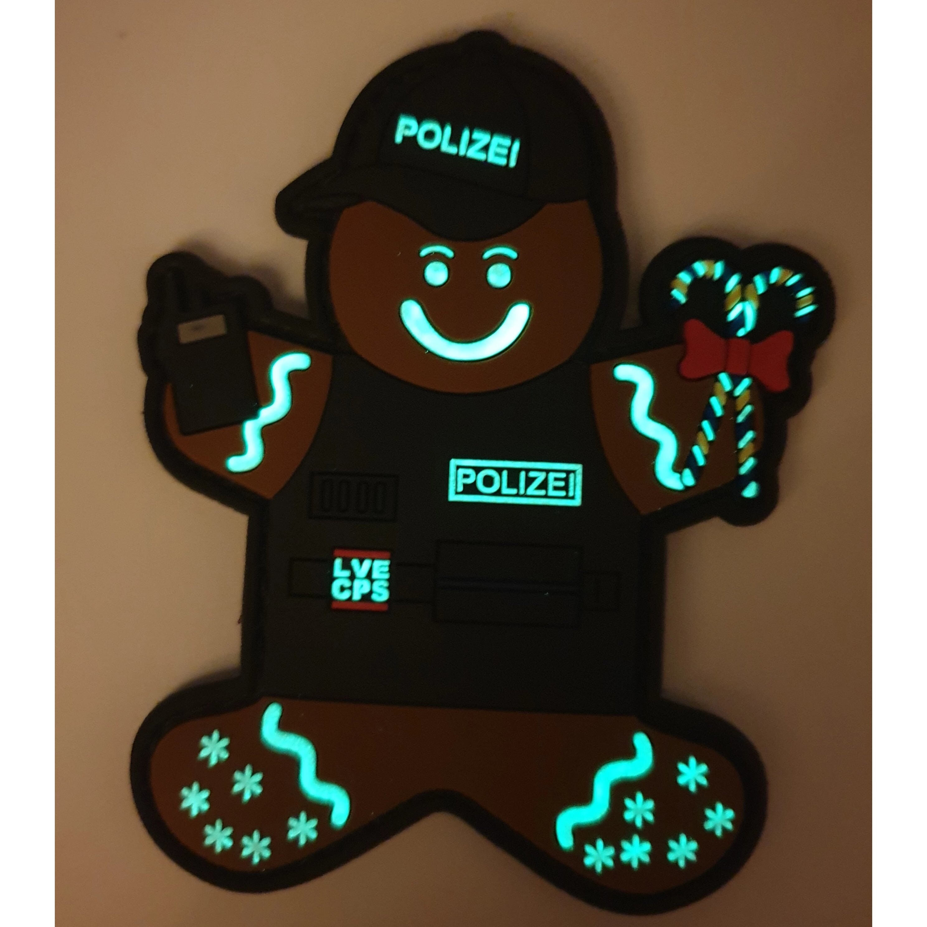 Police Gingerbread Man Rubber Patch - Etsy