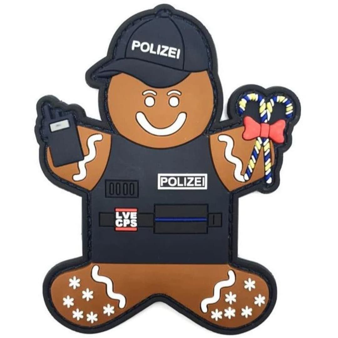 Police Gingerbread Man Rubber Patch - Etsy