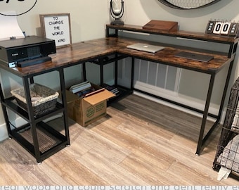 Industrial L Shaped Desk - Etsy