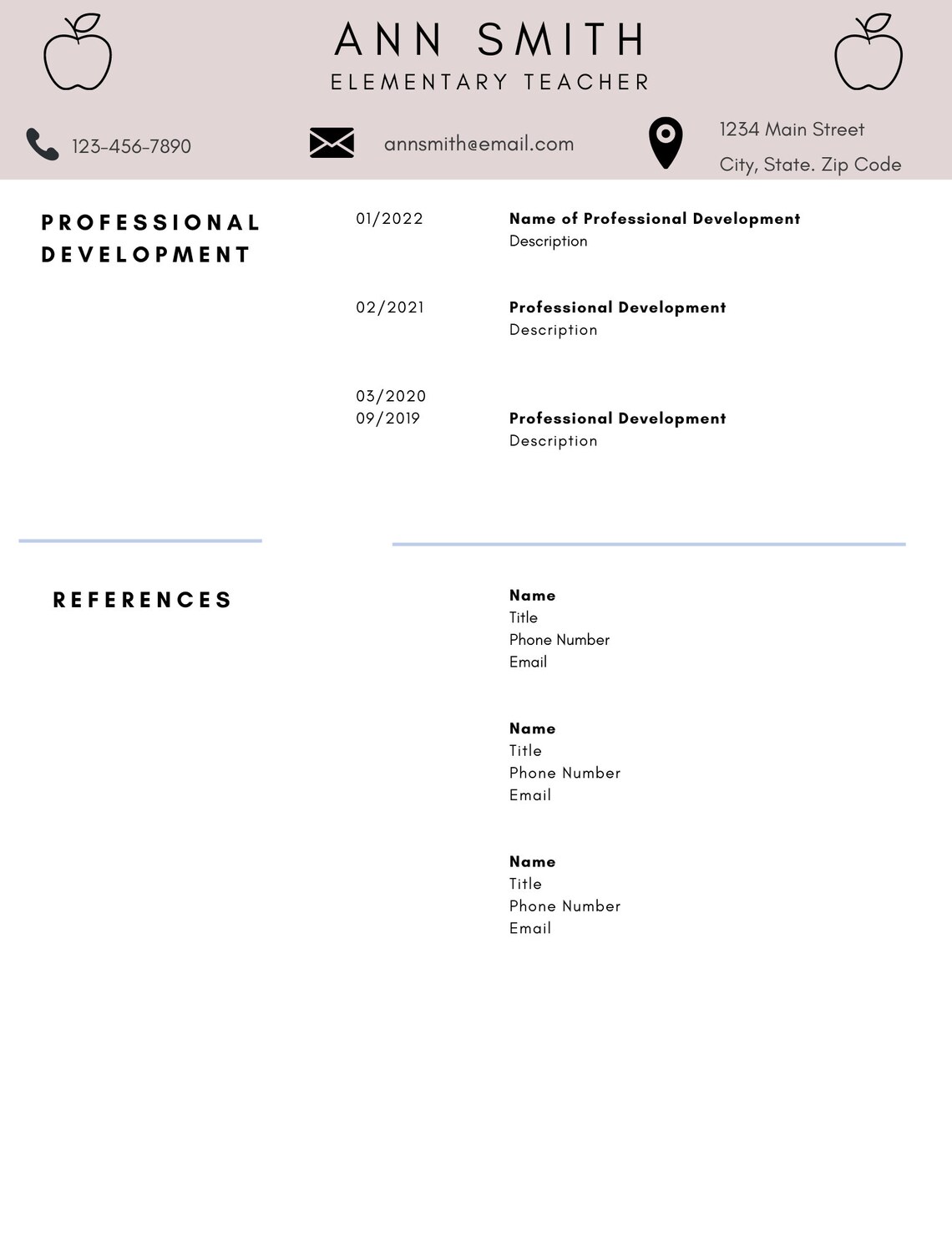 Editable Teacher Resume - Etsy