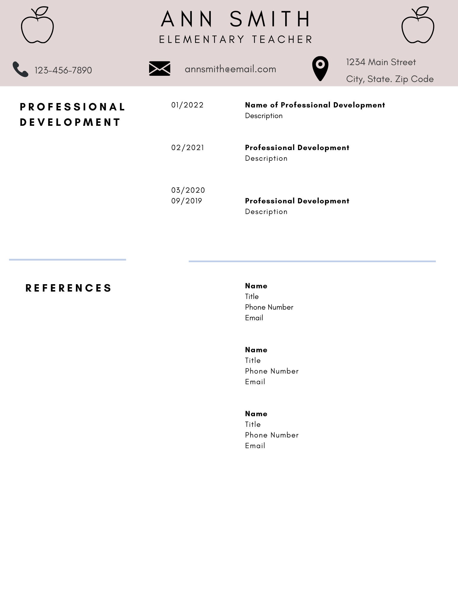 Editable Teacher Resume - Etsy