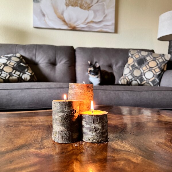 Log Candle Holder - Etsy