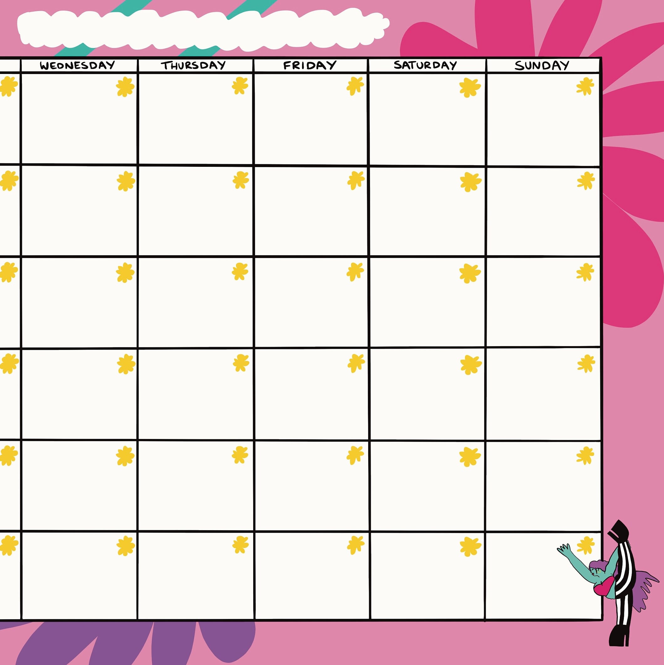 MONTHLY PLANNER Printable A4 Size Fun, Colourful Quirky Art Digital ...