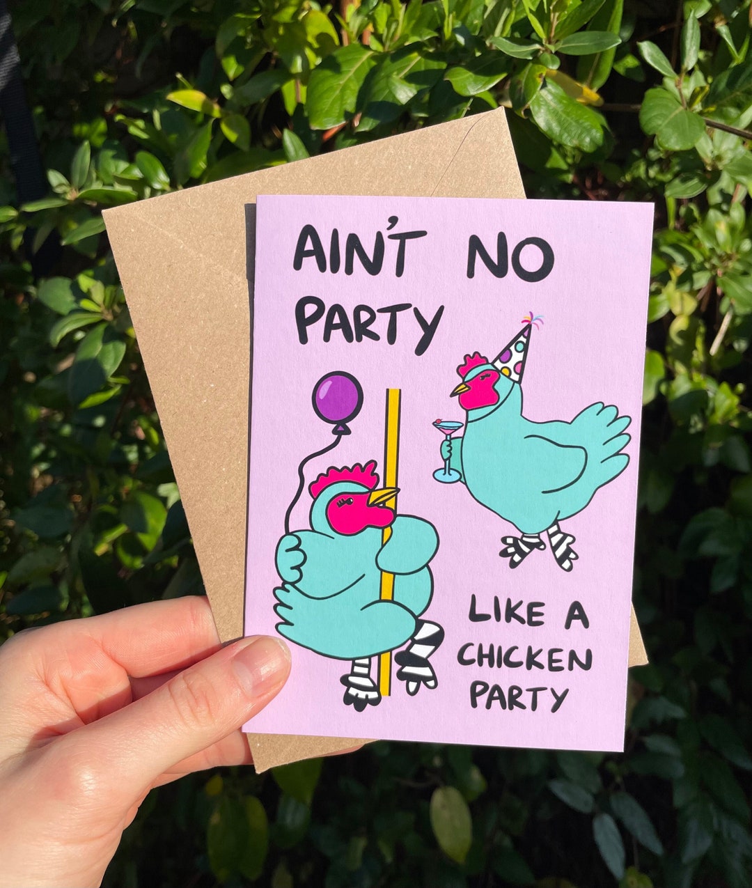 CHICKEN PARTY Birthday Card | Chicken Card, Funny Birthday Card, Pole ...