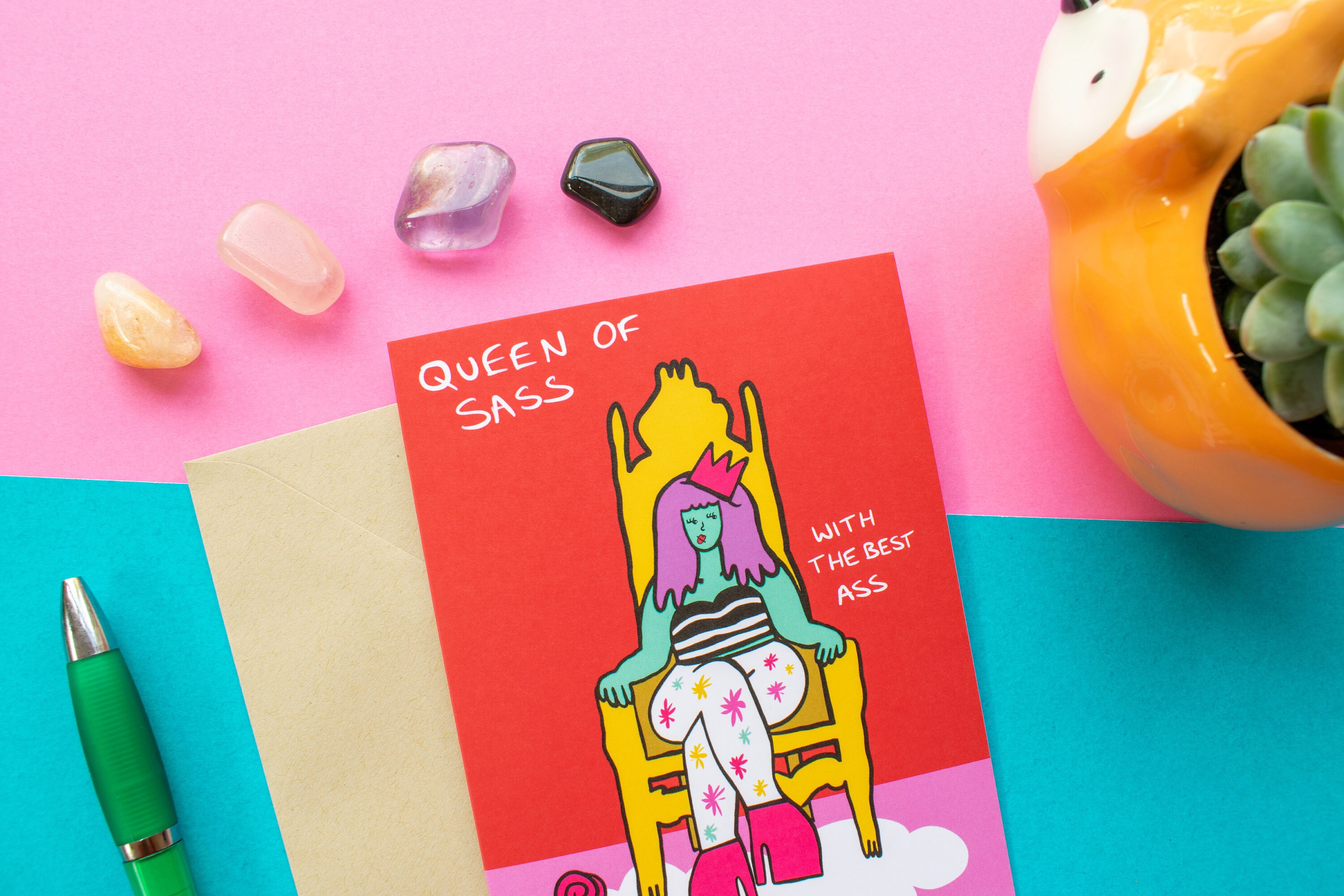 QUEEN OF SASS Funny Card Sassy Birthday Card Funny - Etsy