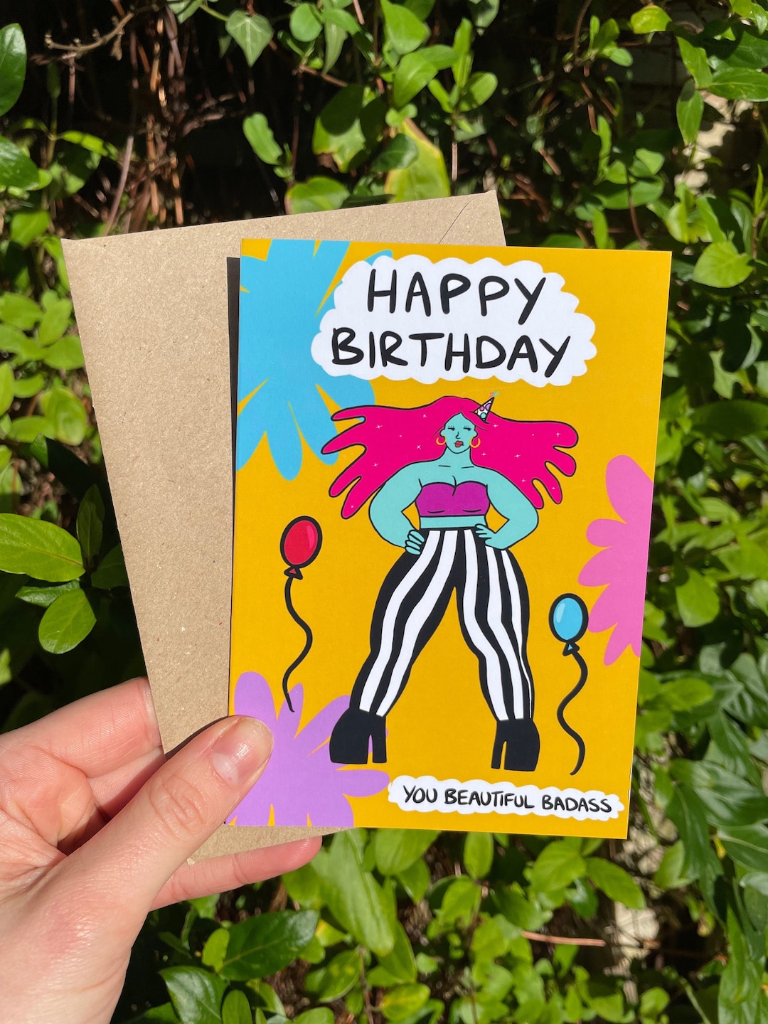 BEAUTIFUL BADASS Happy Birthday | Badass Card Empowering Birthday Card ...