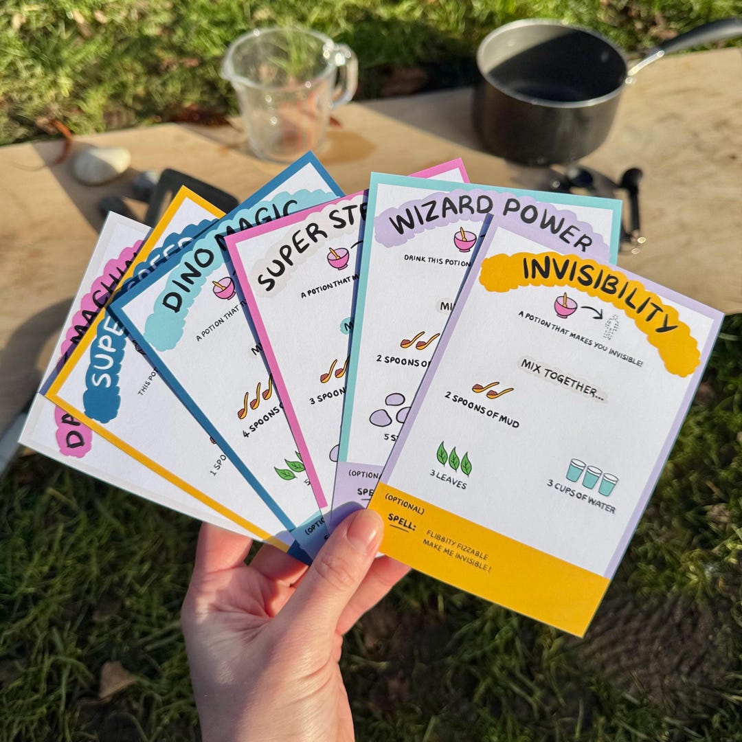 PRINTABLE MUD KITCHEN Potion Cards Simple Mud Kitchen Recipes, Mud ...