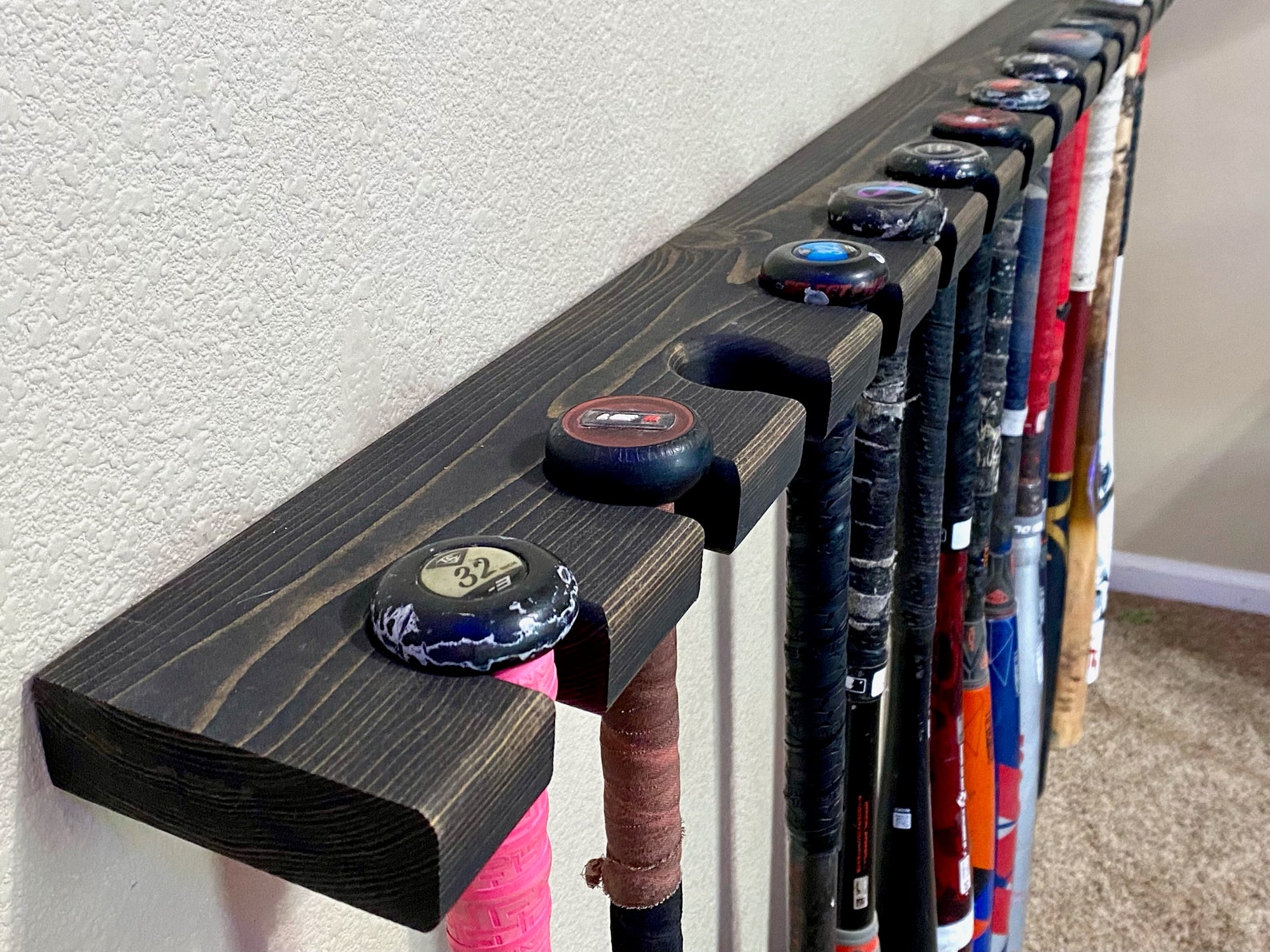 Floating Bat Rack, Baseball or Softball Bat Rack, Baseball Bat Display ...