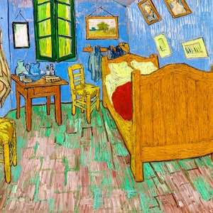 Bedroom in Arles (1888) Painting by Vincent Van Gogh (first Version) - Etsy