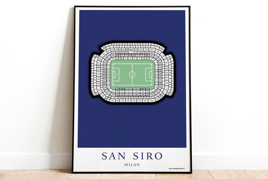 Poster San Siro Inter Milan Stadium Map Print - Etsy