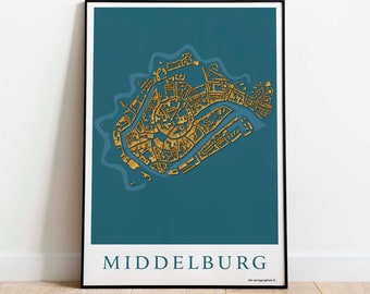 Middelburg map art - Etsy Nederland