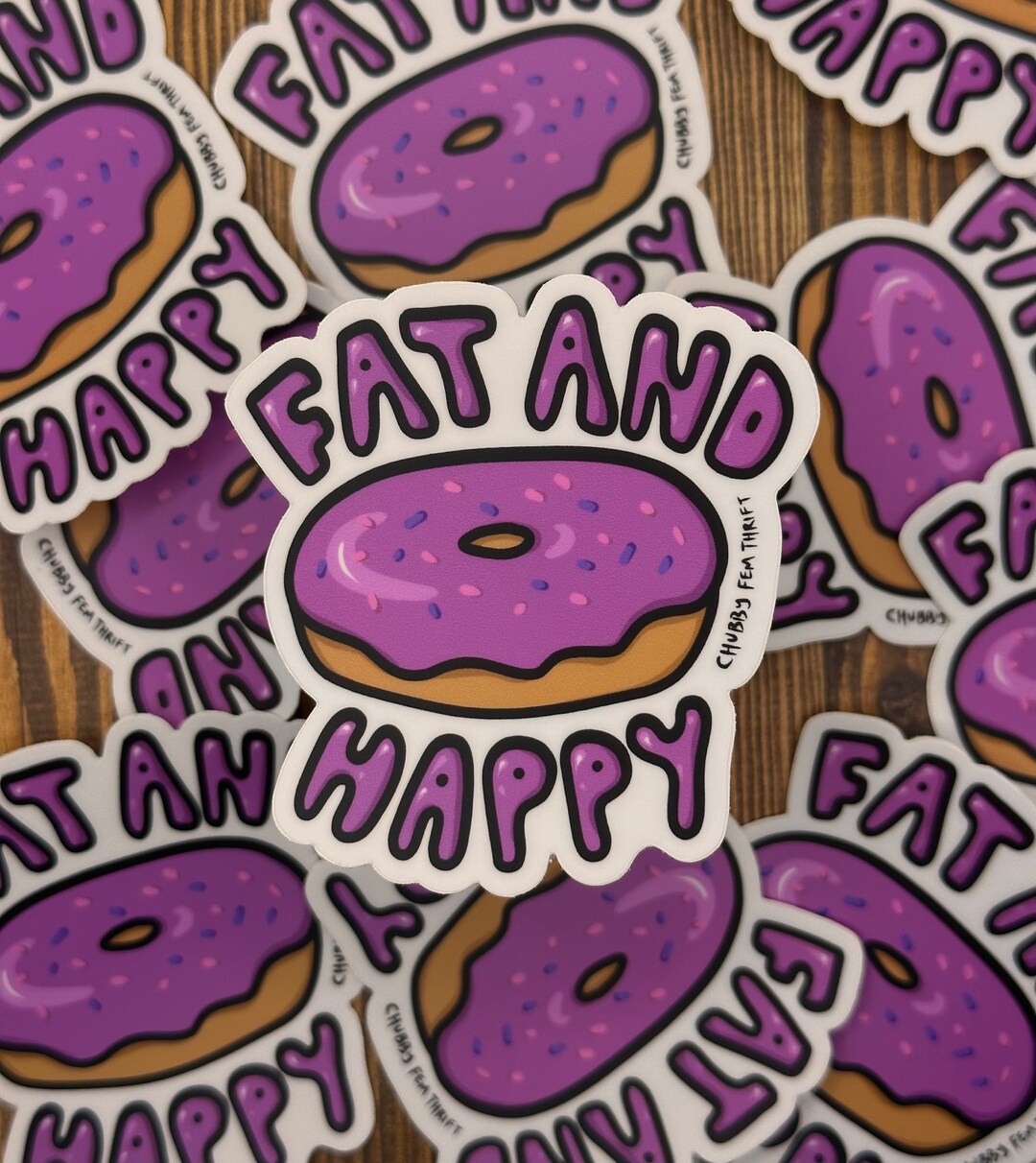 Fat & Happy Sticker body Positivity Black Owned Queer - Etsy