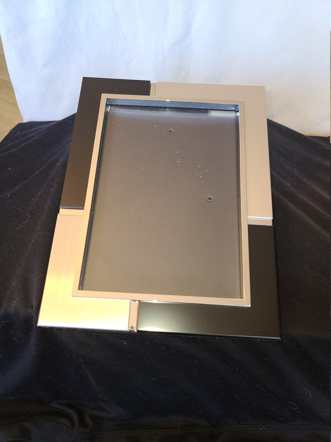 VINTAGE BLACK AND Silver Sleek Picture Frame Modern Metal Photo Frame ...