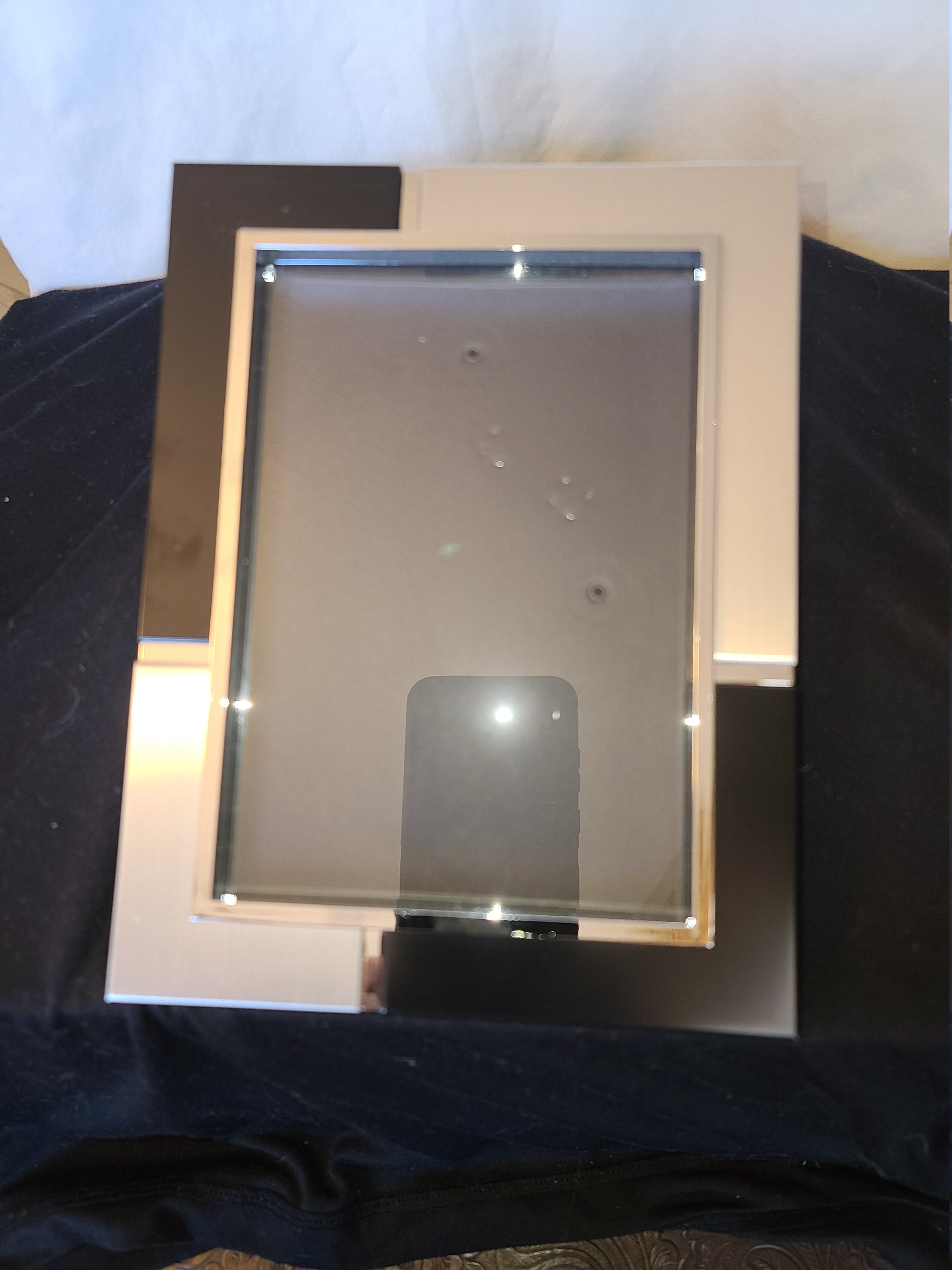 VINTAGE BLACK AND Silver Sleek Picture Frame Modern Metal Photo Frame ...