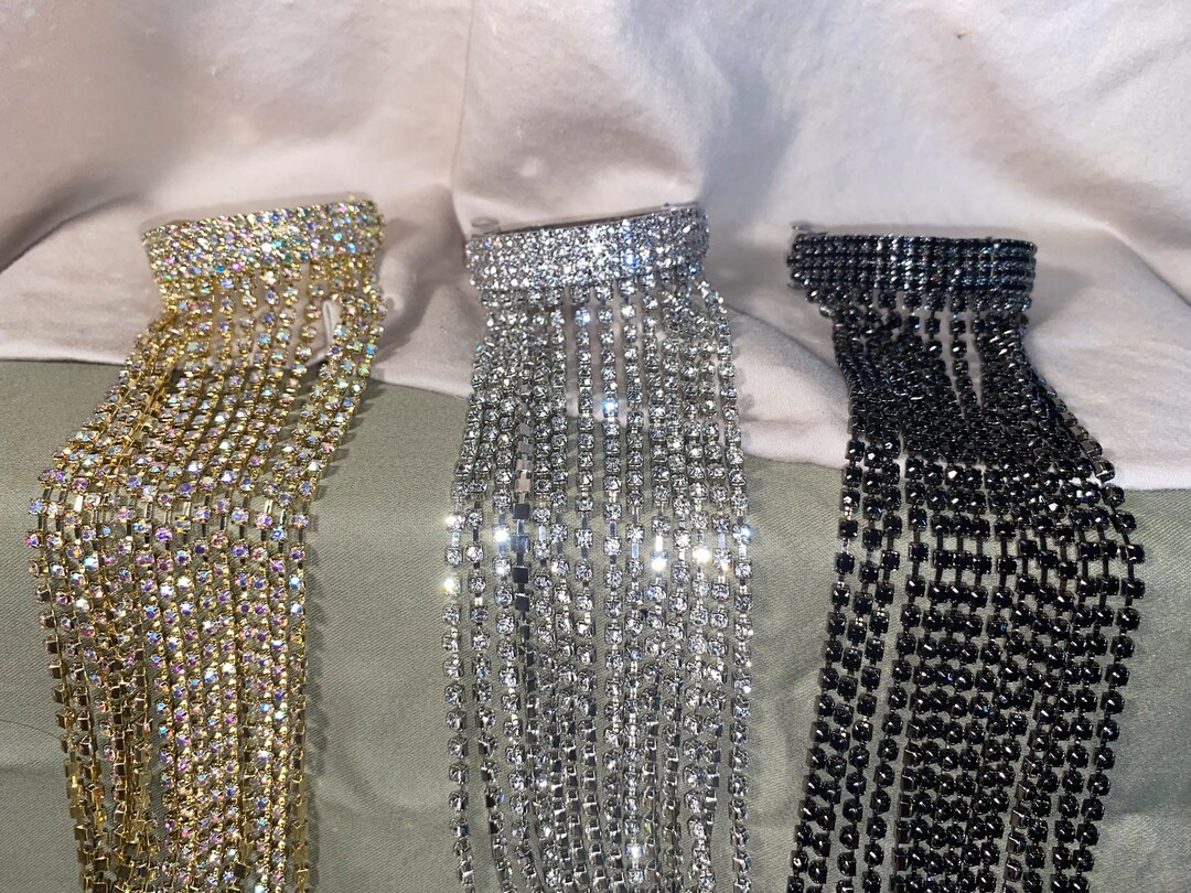 15''LONG PRONG SET Rhinestone Ponytail Holder Rhinestone 15''long ...