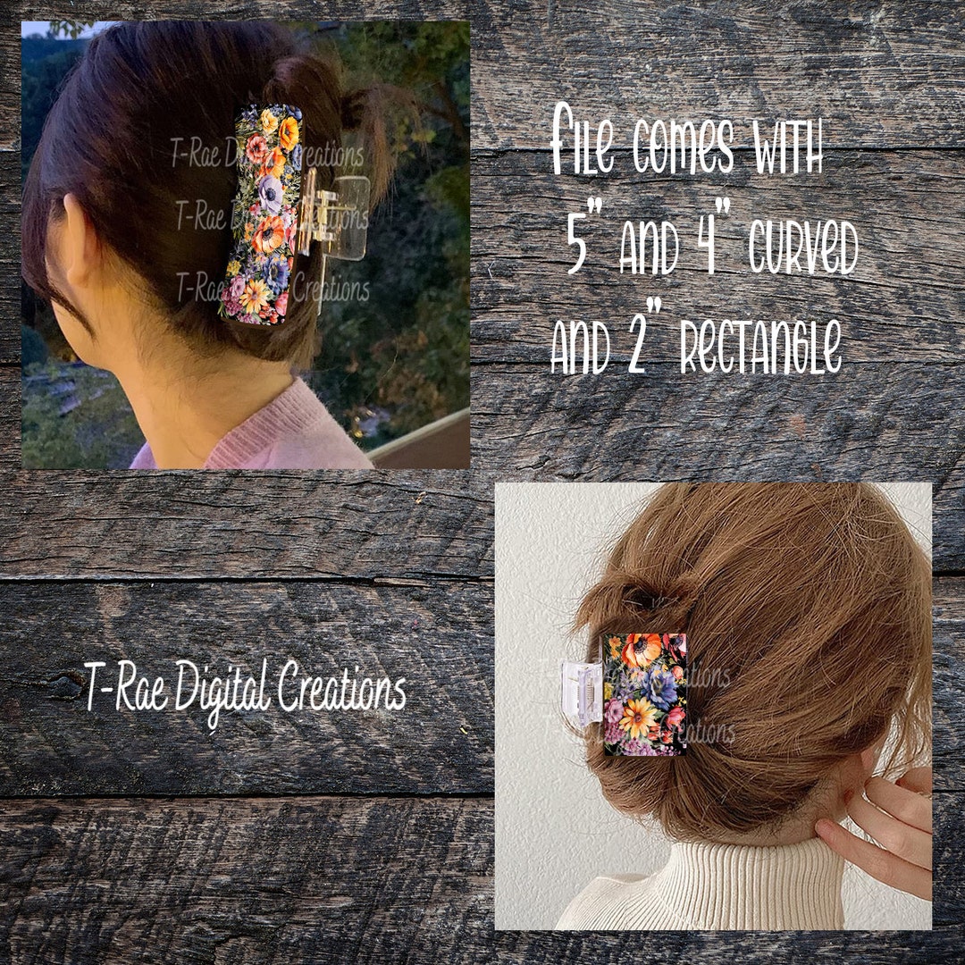 Poppies and Daisies Hair Clip Design -3 Sizes Digital Design ONLY ...