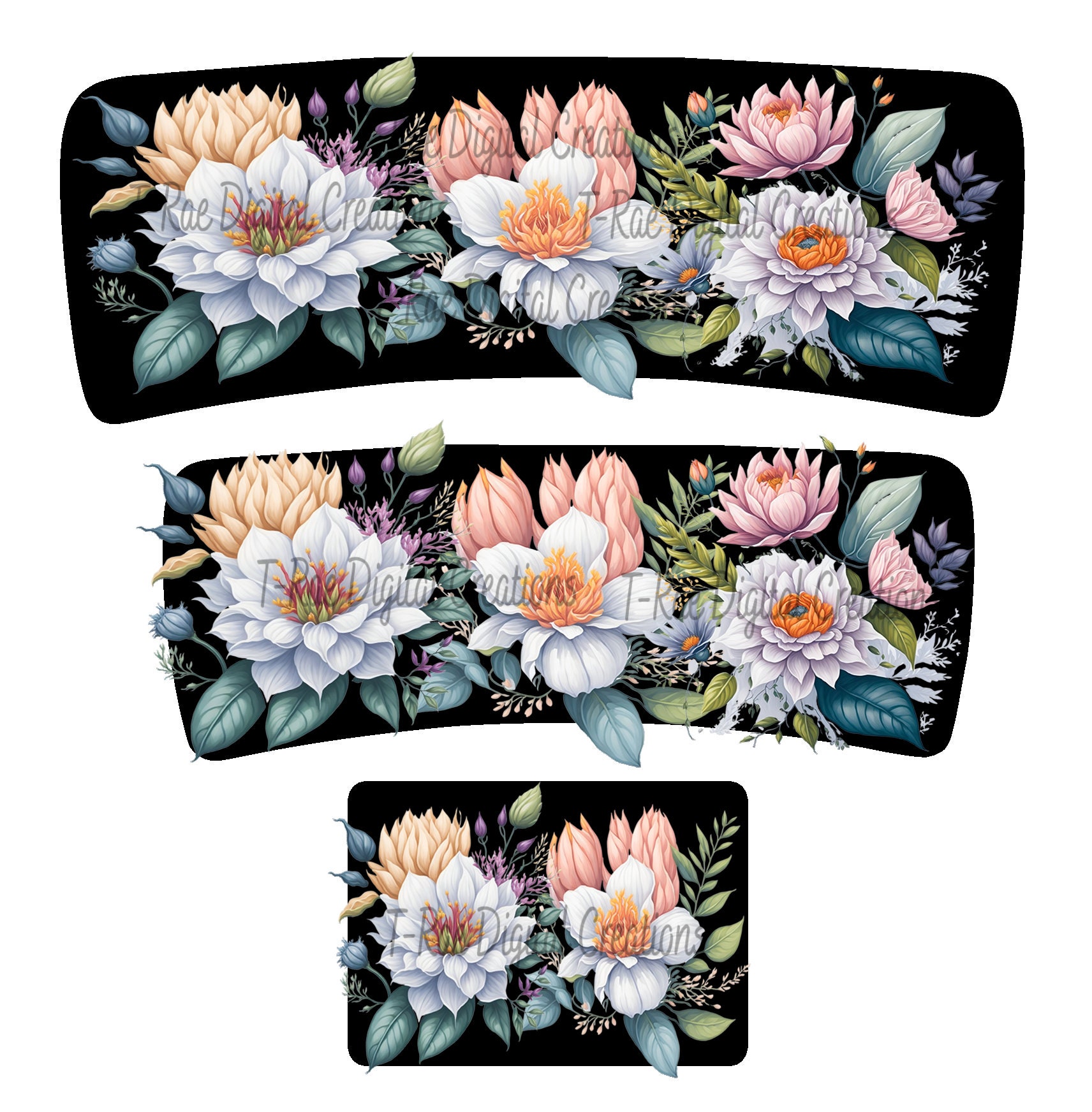 Iris and Lotus Hair Clip Design 3 Sizes Digital Design ONLY - Etsy