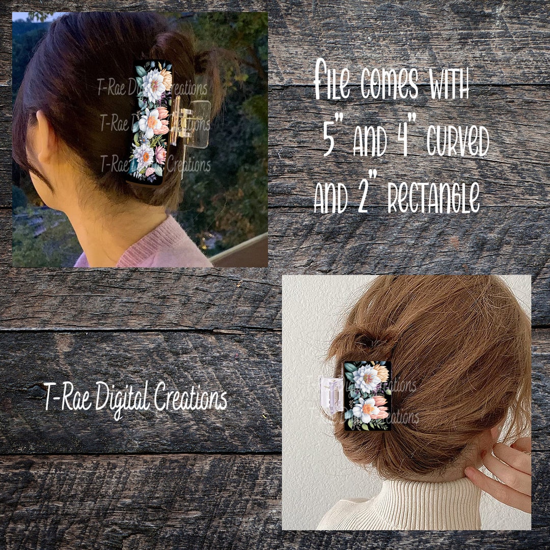 Iris and Lotus Hair Clip Design 3 Sizes Digital Design ONLY - Etsy