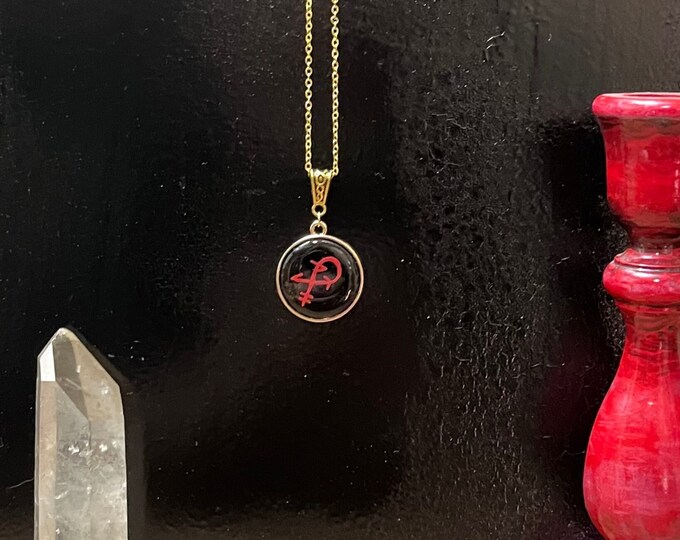 Dukante Sigil of Satan in Red Over Black Obsidian - Handmade by 777 ...