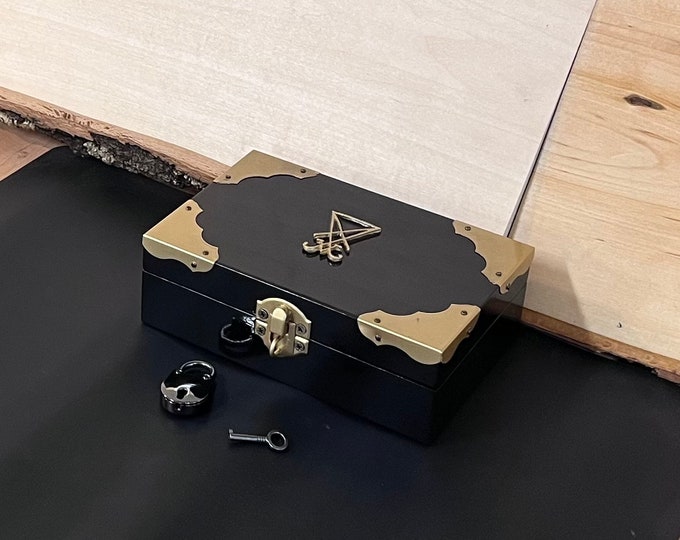 Lucifer Box With Lock and Key - Approximately 6 by 4 by 2.5 Inches ...