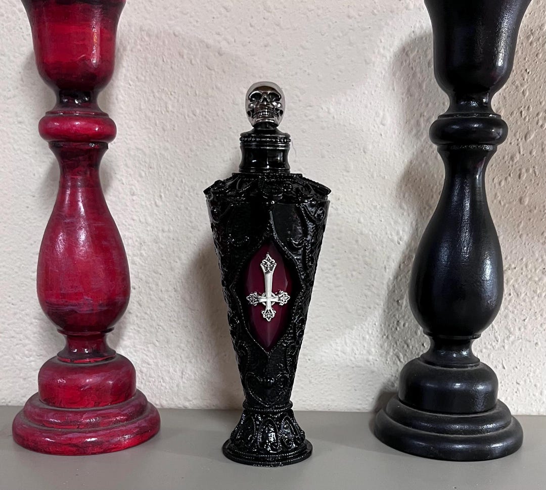 VIAL With YOUR CHOICE of Oil - Skull, Inverted Cross (black and Red ...