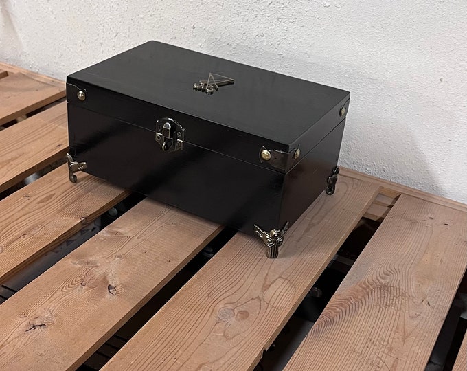 Lucifer Box With Lock and Key Approximately 8.5 by 5.5 by 3.5 Inches ...