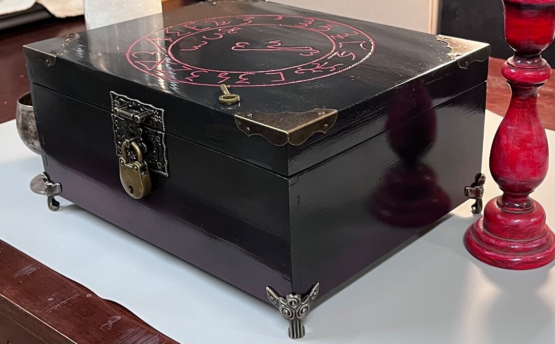 Lucifer Box With Lock and Key Approximately 10 by 8 by 5 Inches OD ...