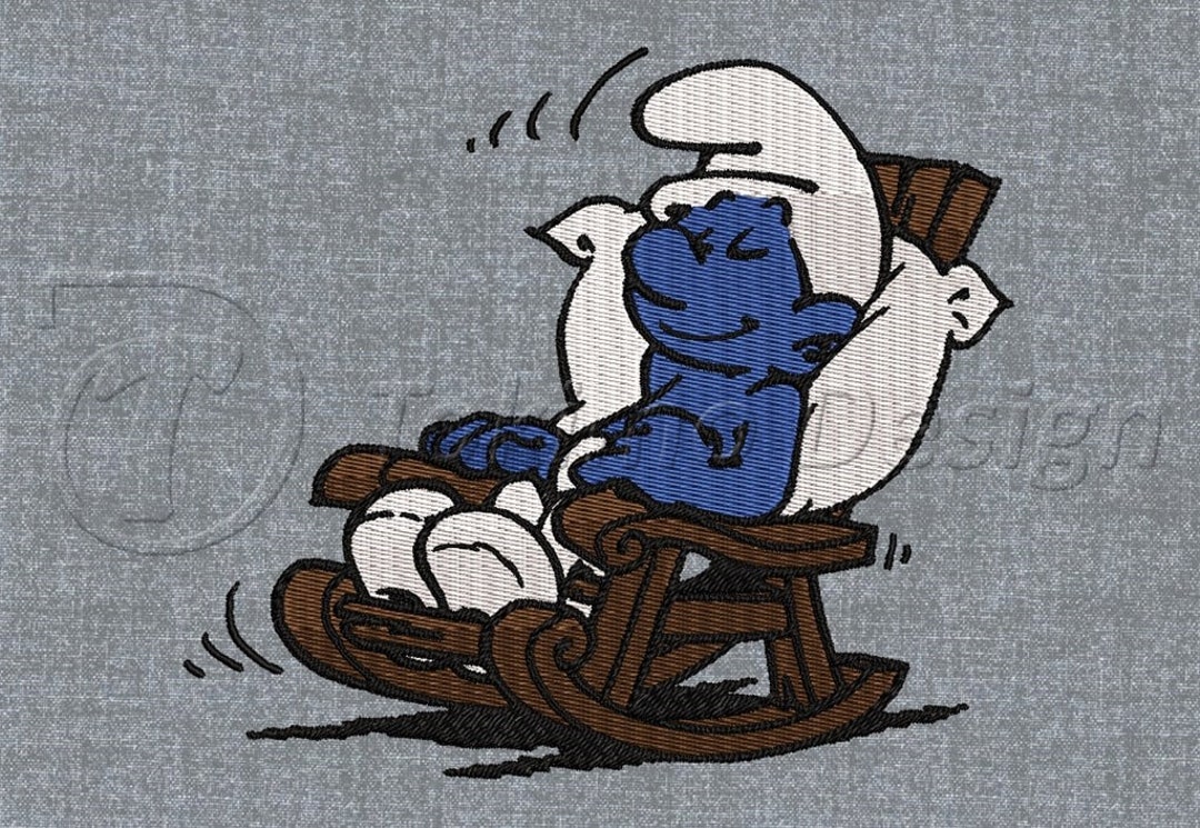 Smurfs – Lazy Smurf - Machine Embroidery Design Pattern – 3 Sizes - Etsy