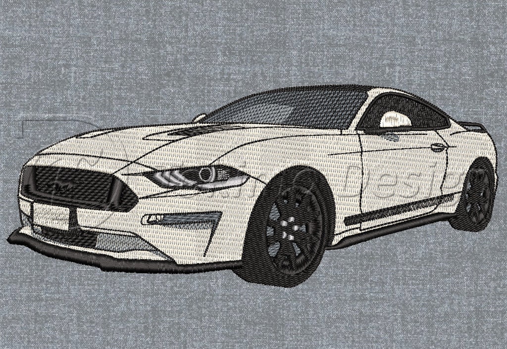 Ford Mustang GT 2018 Car - Machine Embroidery Design Pattern - 4 Sizes ...
