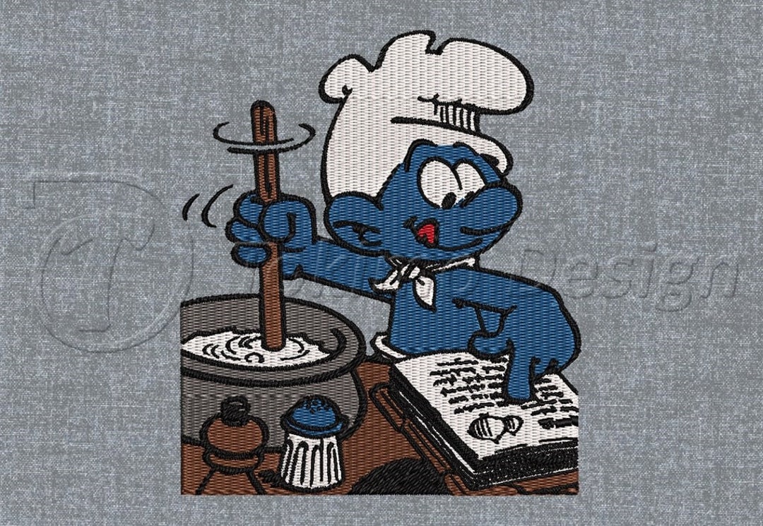 Smurfs – Cook Smurf - Machine Embroidery Design Pattern – 3 Sizes - Etsy