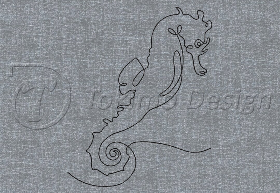 Seahorse - One Line Art - Machine Embroidery Pattern – 4 Sizes - Etsy