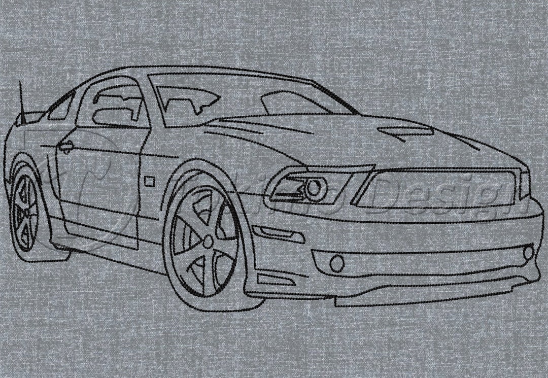 Mustang 2014 Car Outline - Machine Embroidery Pattern – 4 Sizes - Etsy