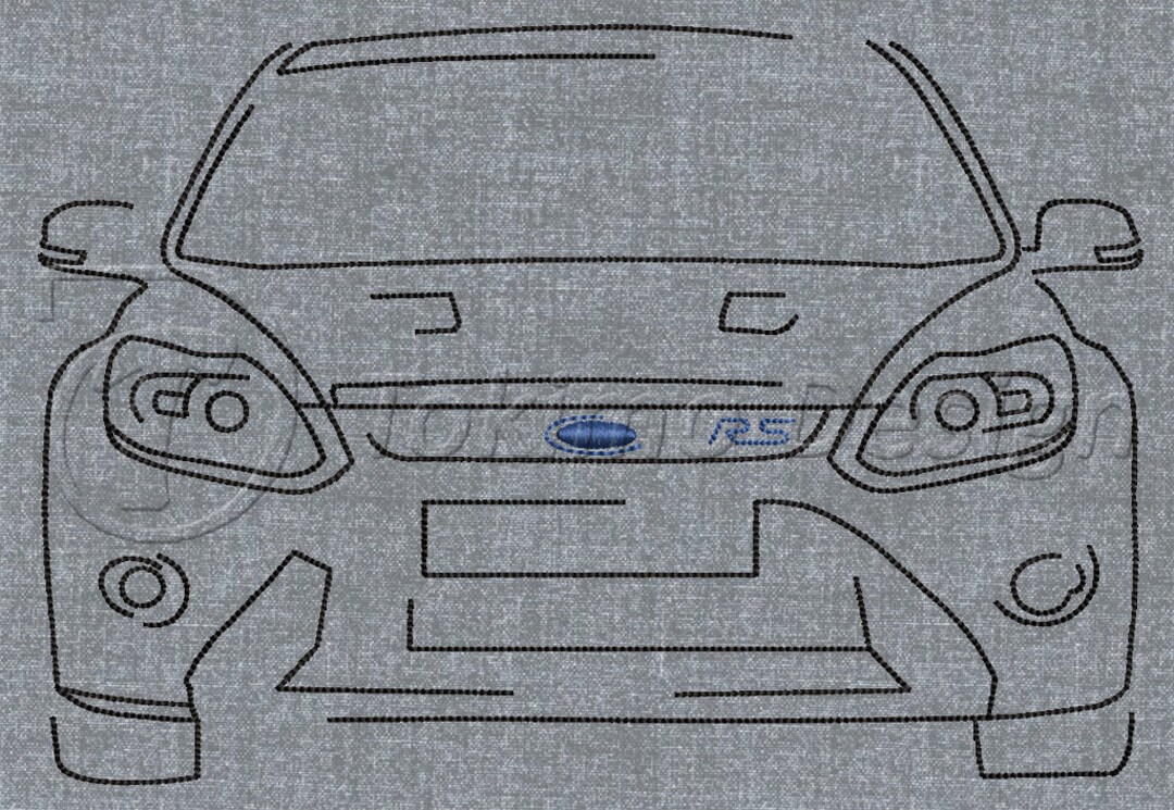 Focus RS Car Outline - Machine Embroidery Design Pattern - 4 Sizes - Etsy