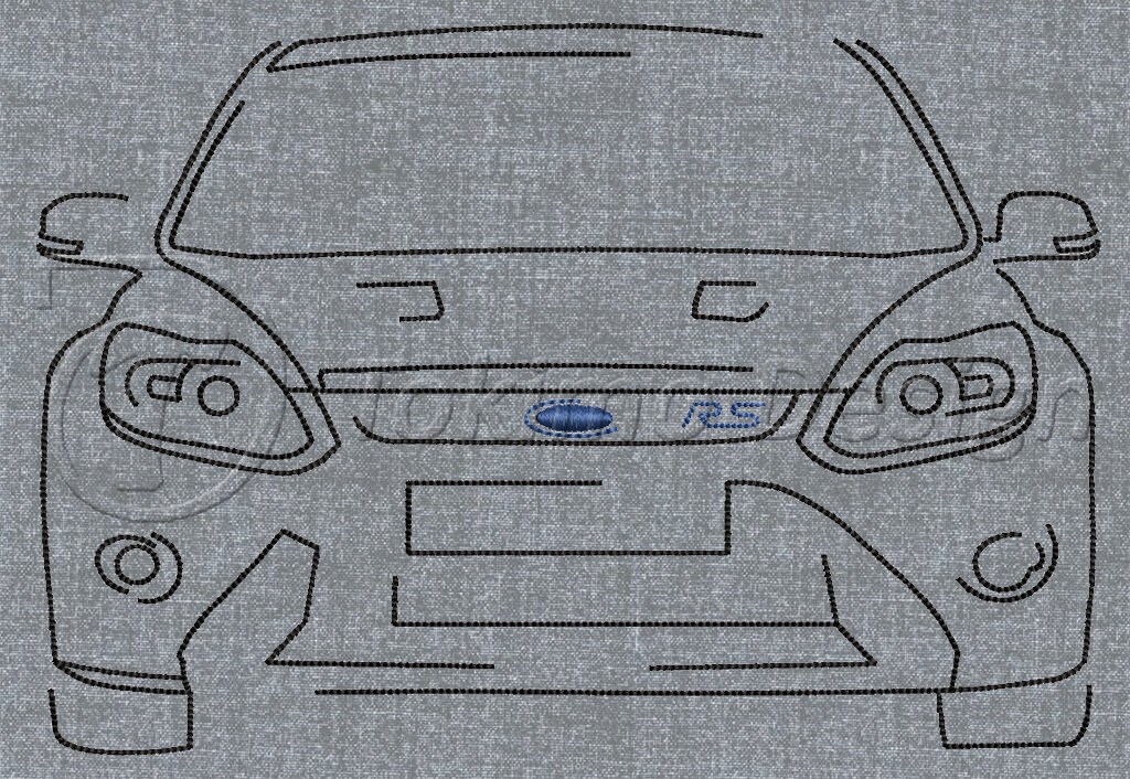 Focus RS Car Outline Machine Embroidery Design Pattern 4 - Etsy