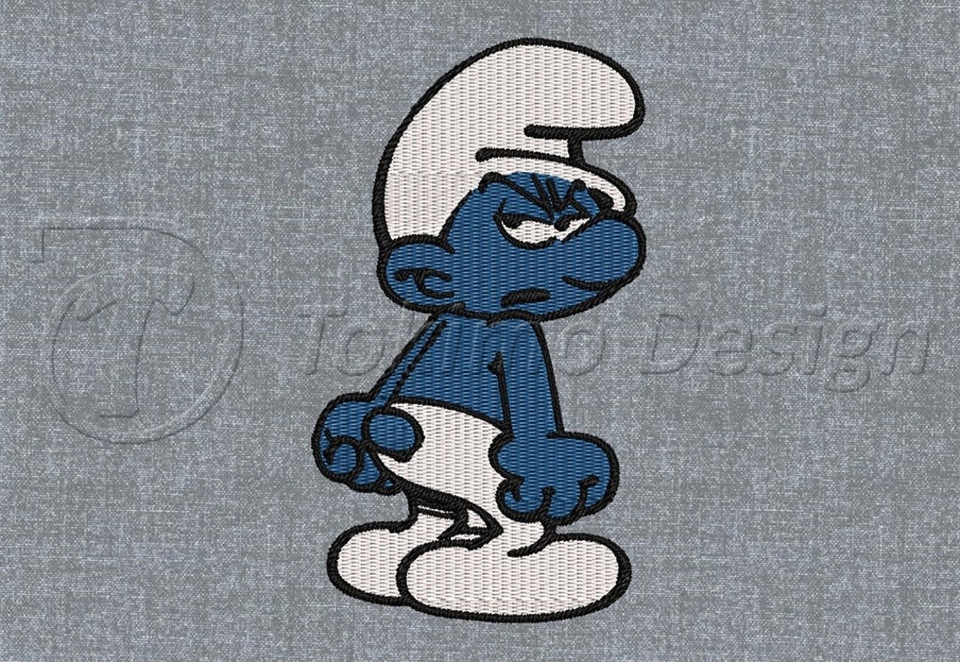 Smurfs – Grouchy Smurf - Machine Embroidery Design Pattern – 3 Sizes ...