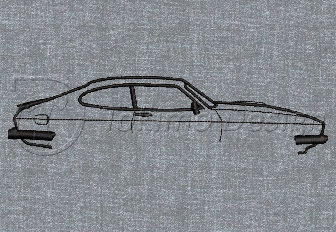 Capri Car Outline - Machine Embroidery Design Pattern - 4 Sizes - Etsy