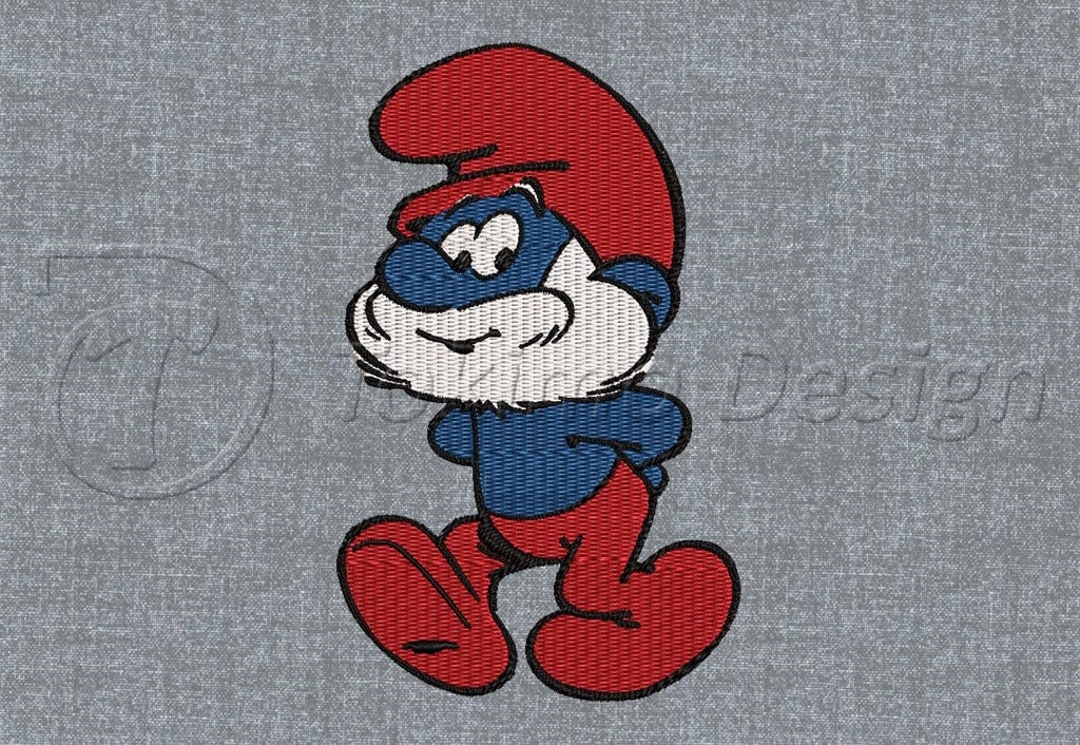 Smurfs – Papa - Smurf Machine Embroidery Design Pattern – 3 Sizes - Etsy