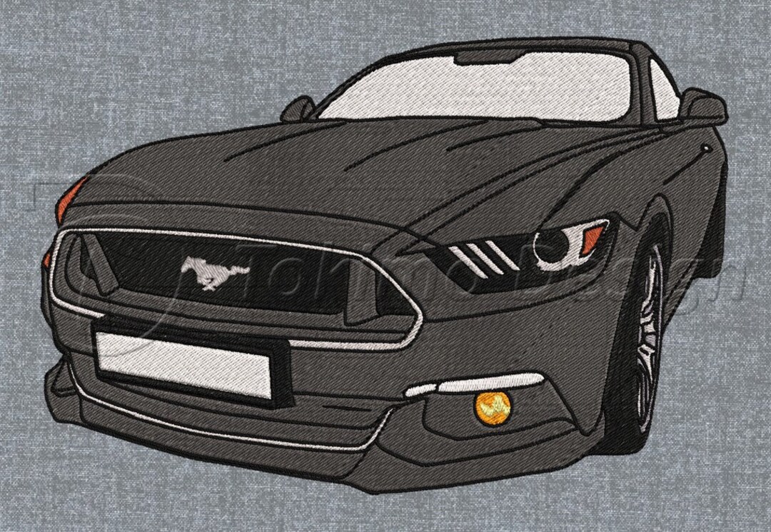 Ford Mustang Car #5 - Machine Embroidery Design Pattern - 4 Sizes - Etsy