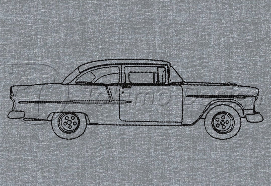 Bel Air Car2 - 1955 - Machine Embroidery Design Pattern - 4 Sizes - Etsy