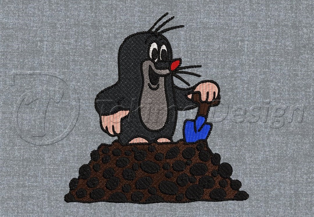 The Little Mole (krtek / Krteček ) - Machine Embroidery Pattern 3 Sizes ...