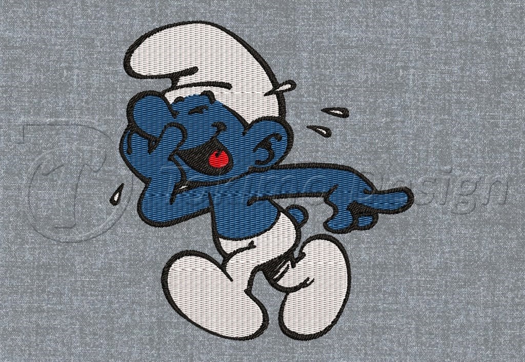 Smurfs Jokey Smurf Machine Embroidery Design (Download Now) - Etsy
