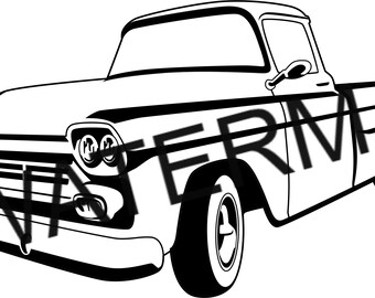 SVG Chevy Apache Classic Pickup Truck Silhouette Cut Files Designs ...