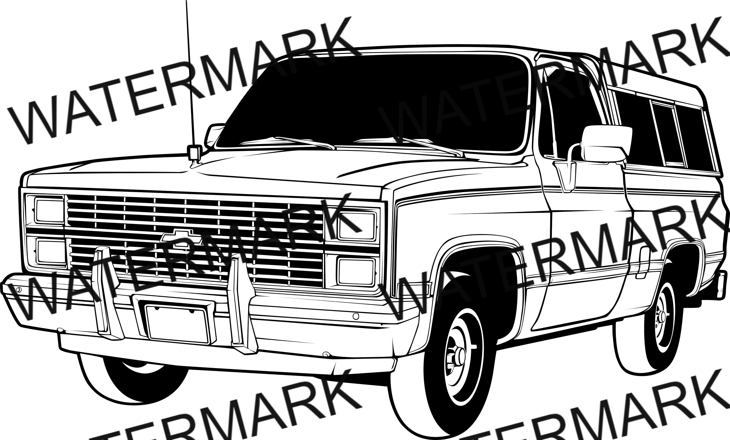 Chevy Suburban SVG - Etsy