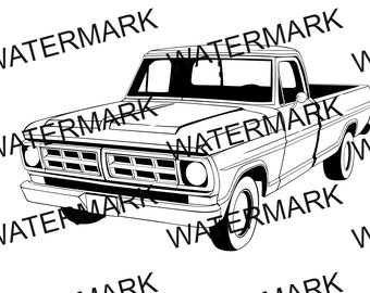 SVG Ford F100 Pickup Truck 1972 Grill Silhouette Cut Files Designs ...