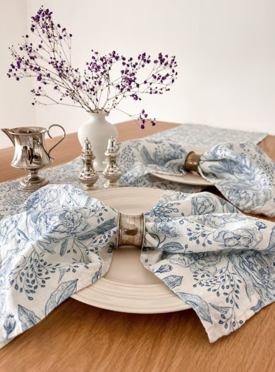 Beautiful Assorted Napkin Set, 50 Pcs of Hand Block Printed Napkins ...