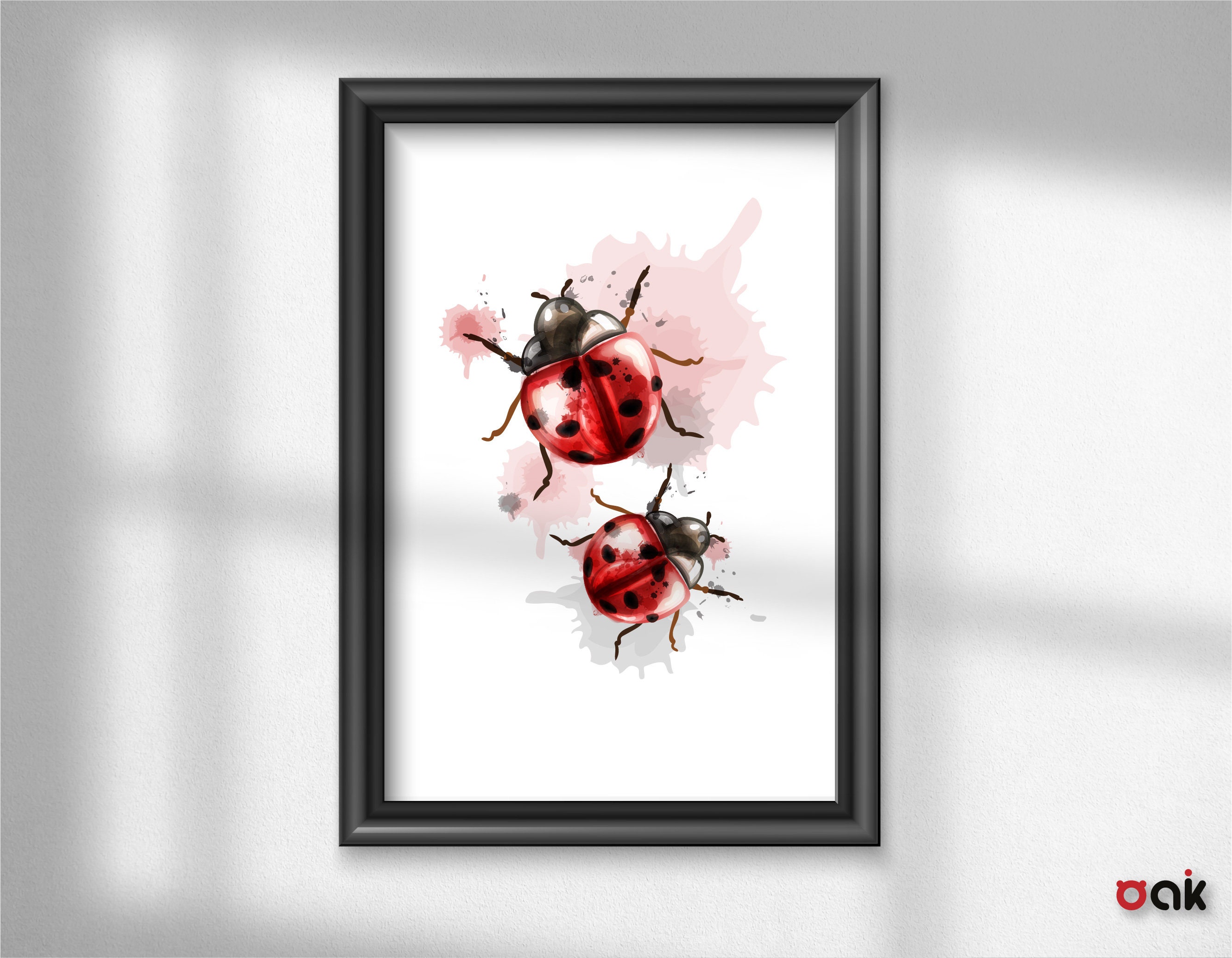 Watercolor Bugs | Posters Set of 4 | Ladybird | Butterfly | Dragonfly ...