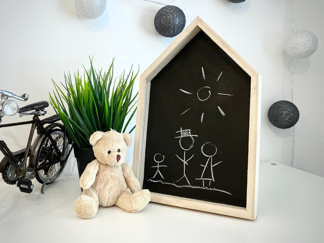Toddlers Chalkboard House | Montessori Chalkboard | İmaginative Drawing ...