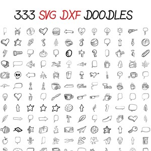 333 Svg Dxf Doodles Outline Clipart Bundle for Laser Engrave - Etsy