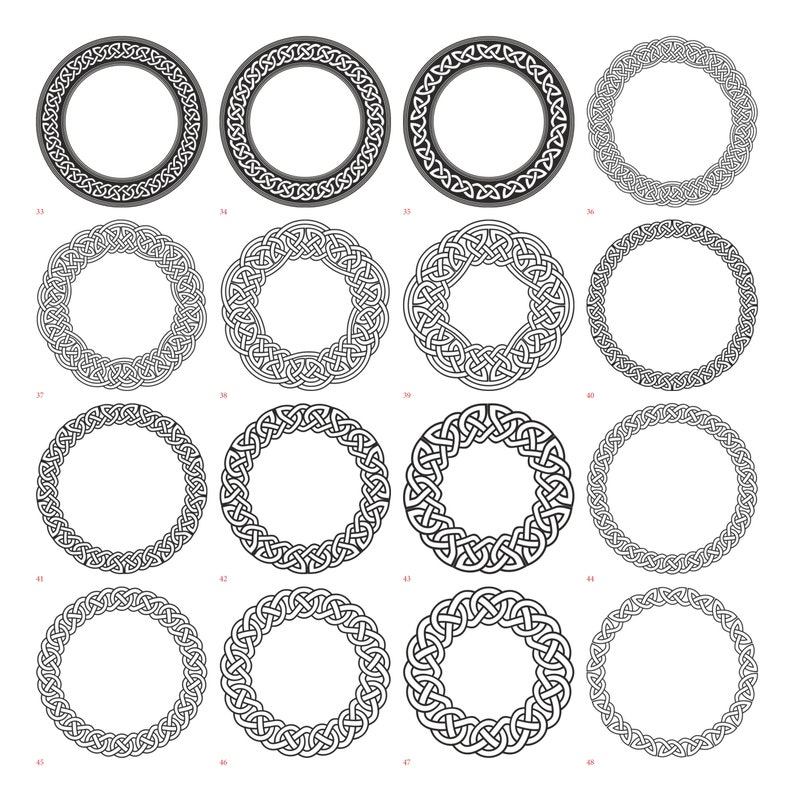 157 SVG DXF Celtic Round Pattern Ornament Bundle for Laser Engrave, CNC ...