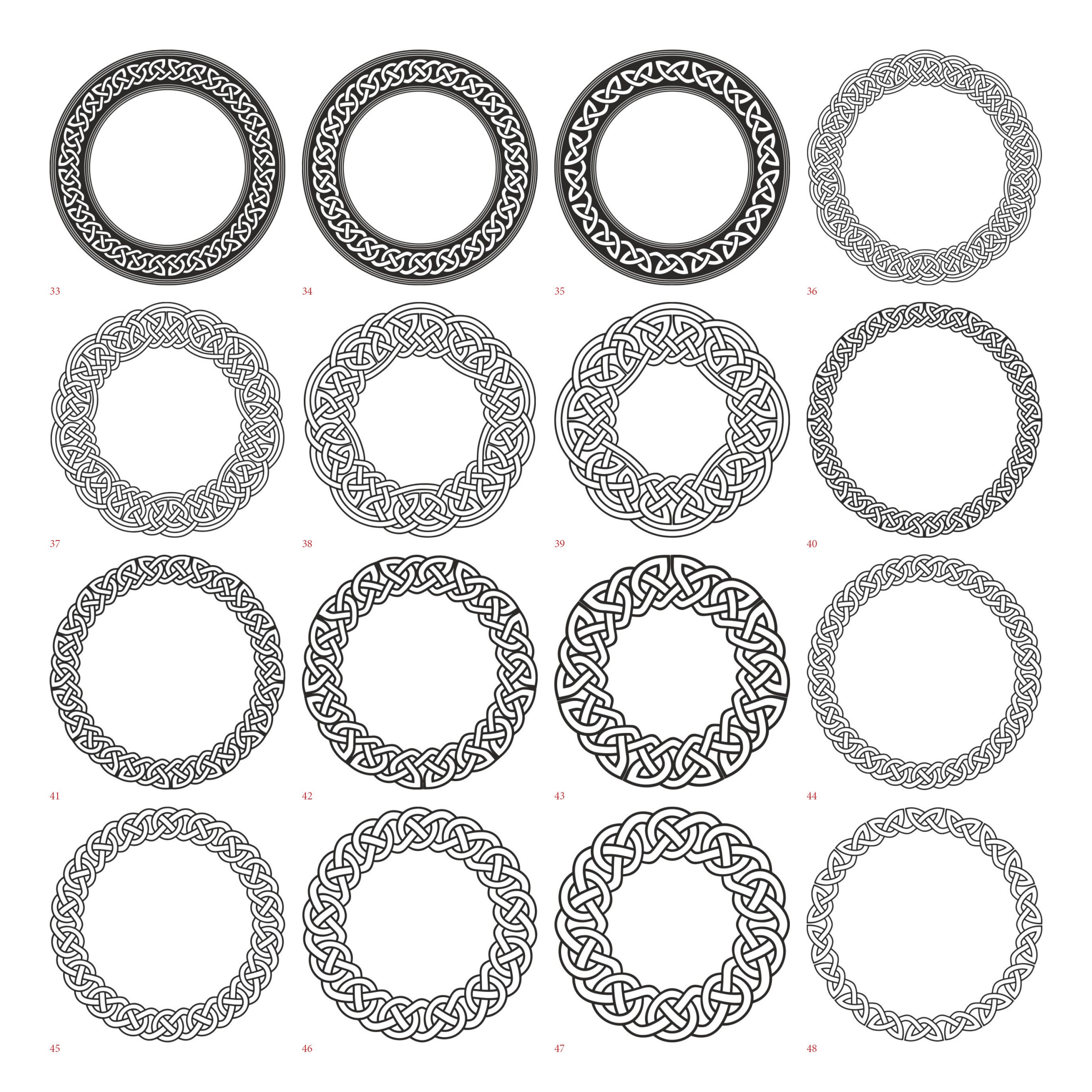 157 SVG DXF Celtic Round Pattern Ornament Bundle for Laser Engrave, CNC ...
